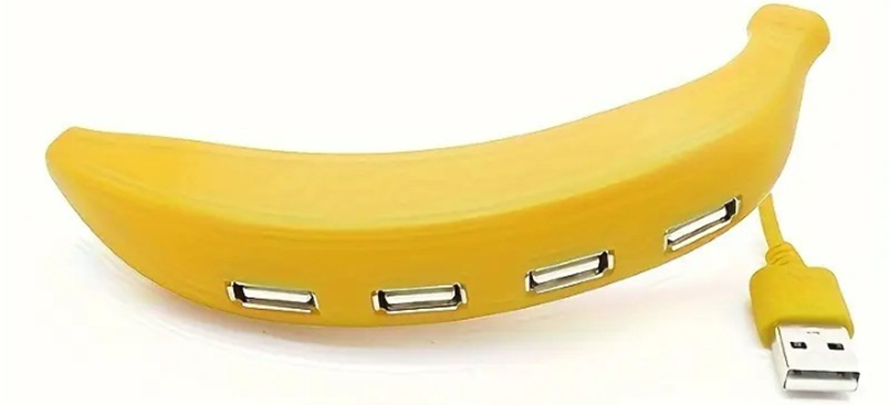 Banana-shaped 4-Port USB Hub